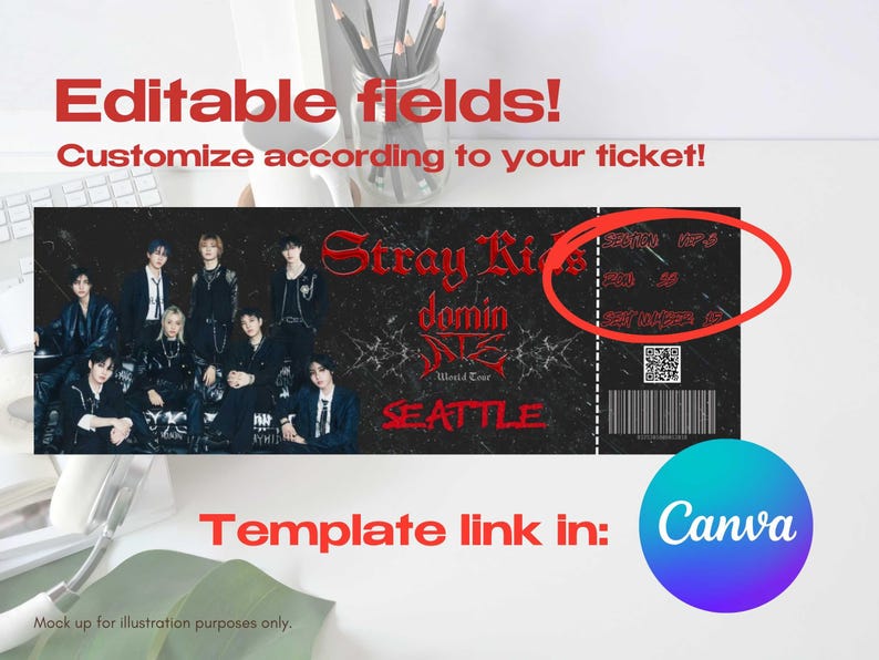 Personalized Stray Kids Dominate Concert Ticket, Dominate World Tour ...