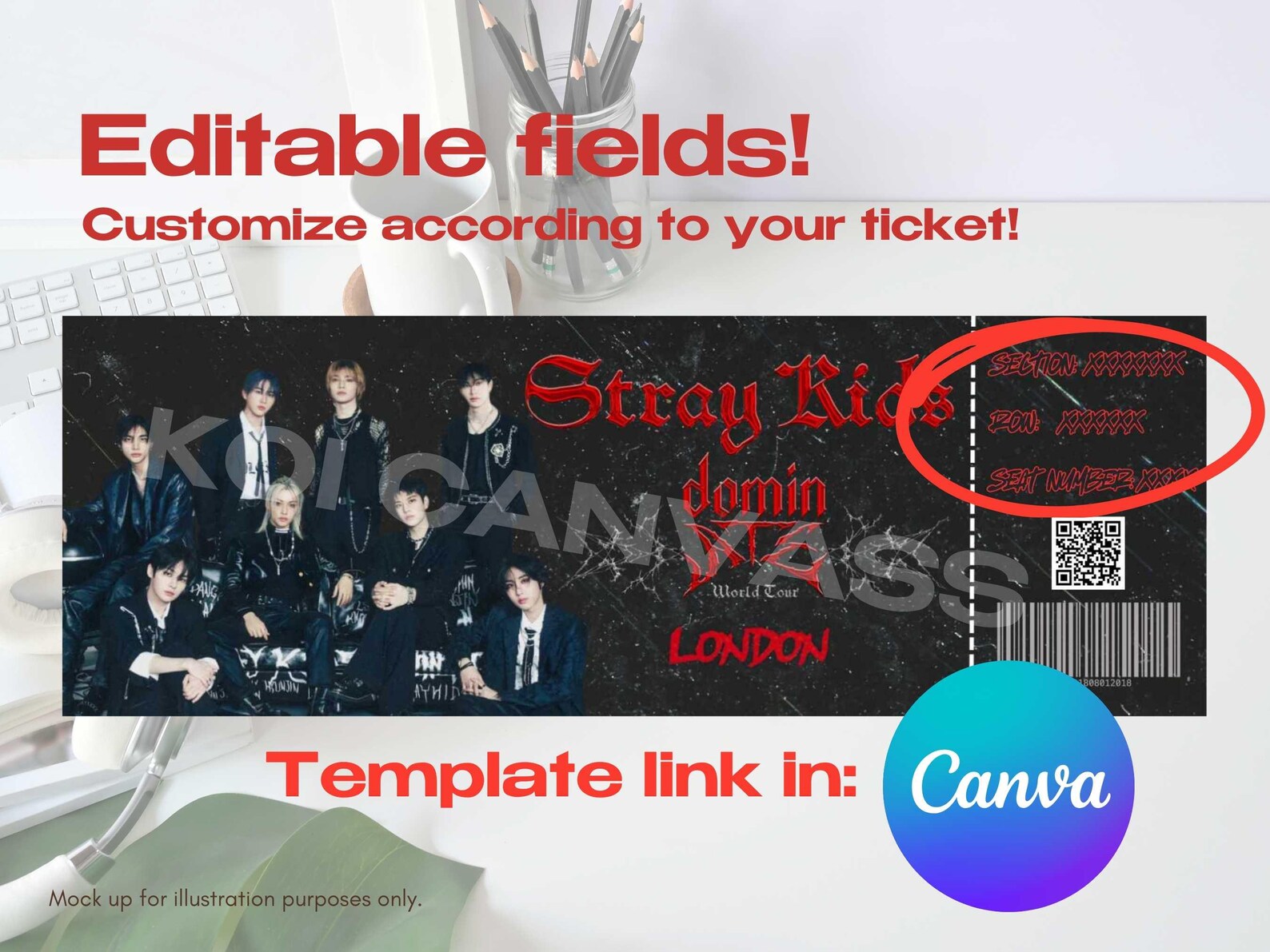 Personalized Stray Kids Dominate Europe Concert Ticket, Dominate World ...