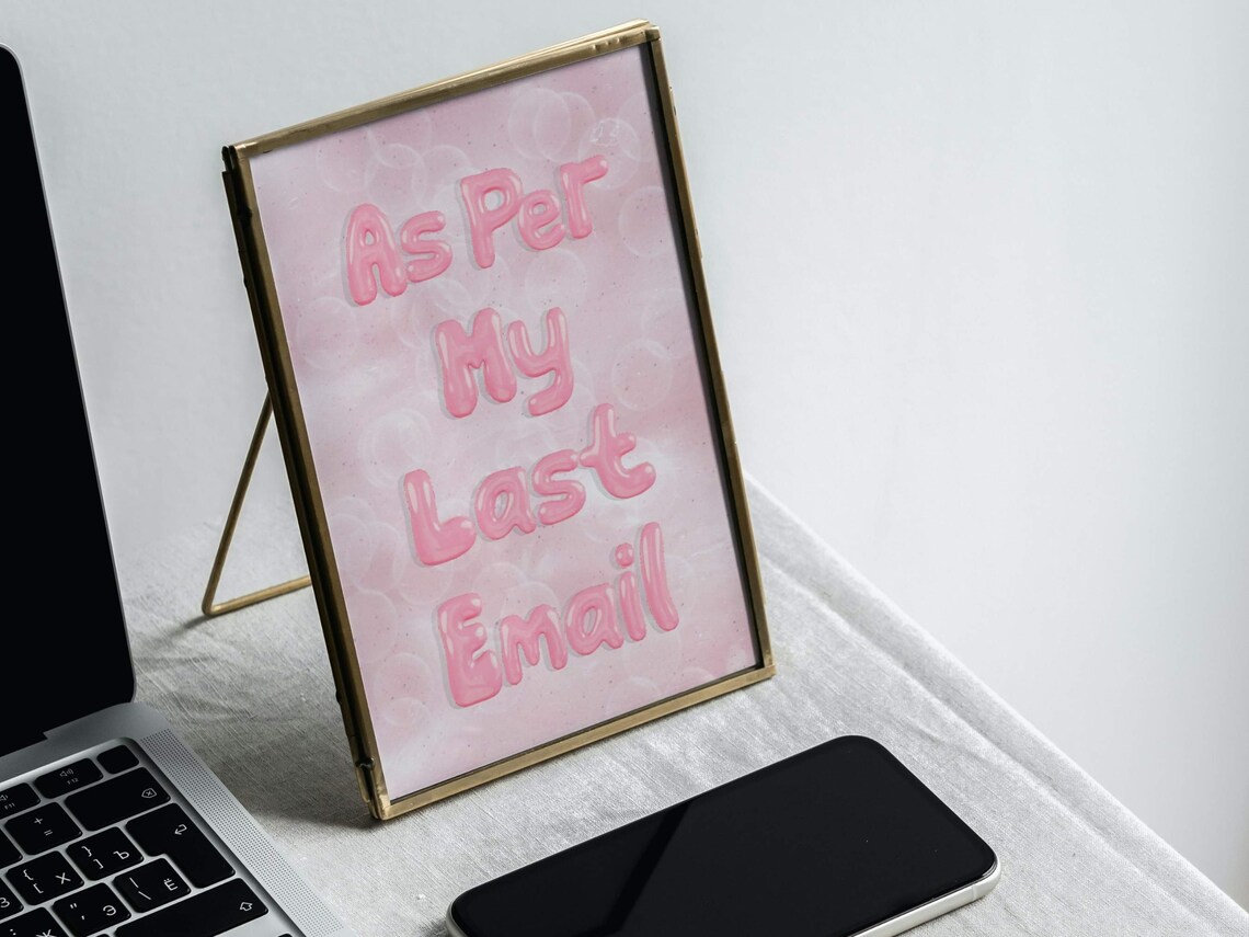 Per My Last Email Wall Art, Printable Office Humor Decor, Corporate ...