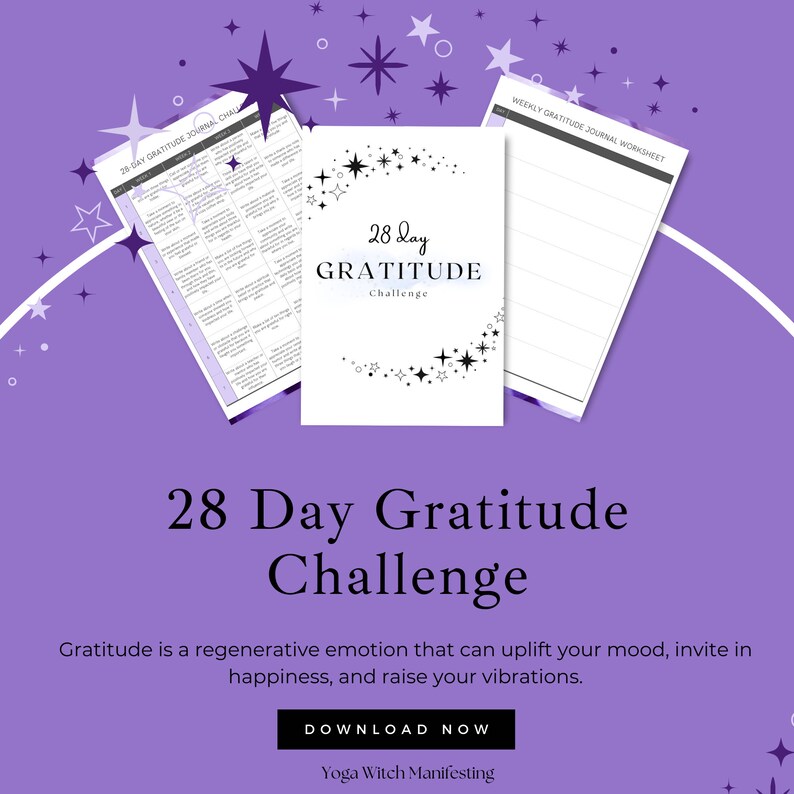 Simple Digital 28-day Gratitude Challenge Journal | Heal Your Heart ...