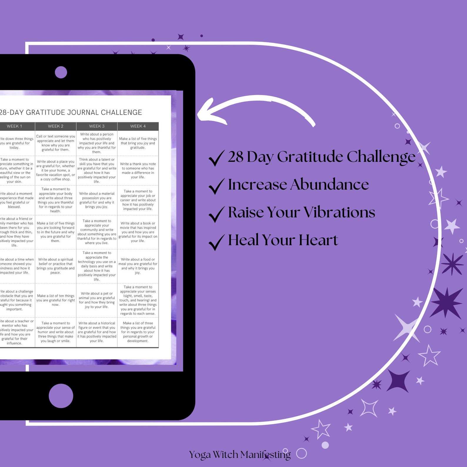 Simple Digital 28-day Gratitude Challenge Journal | Heal Your Heart ...