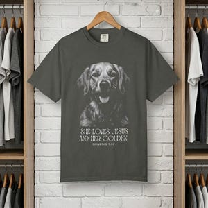 She Loves Jesus and Her Golden Retriever Shirt | Comfort Colors ...
