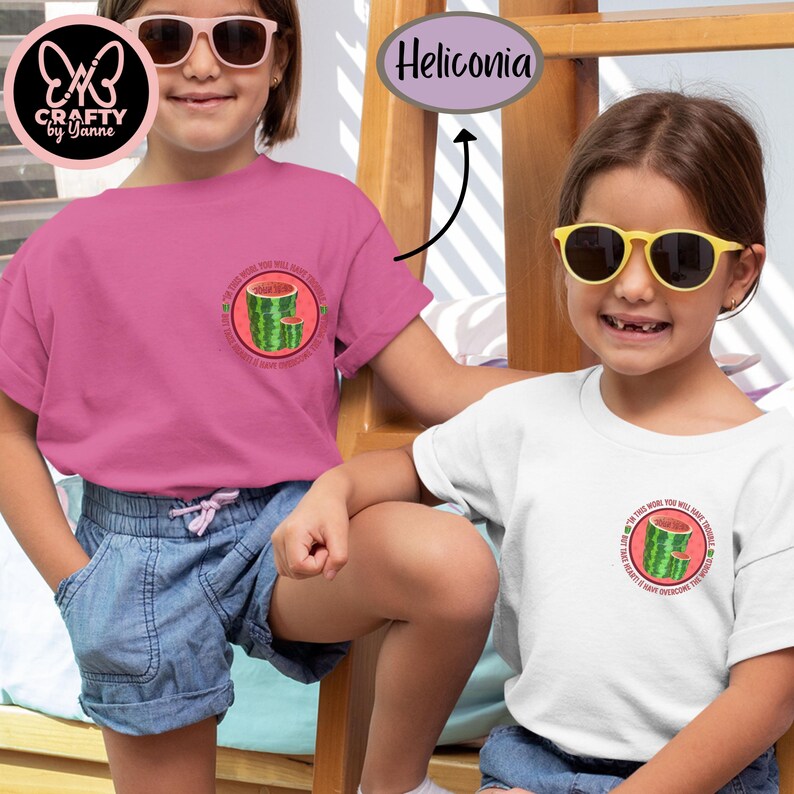 Christian Watermelon Shirt Comfort Colors Bible Verse Tee John 16:33 ...