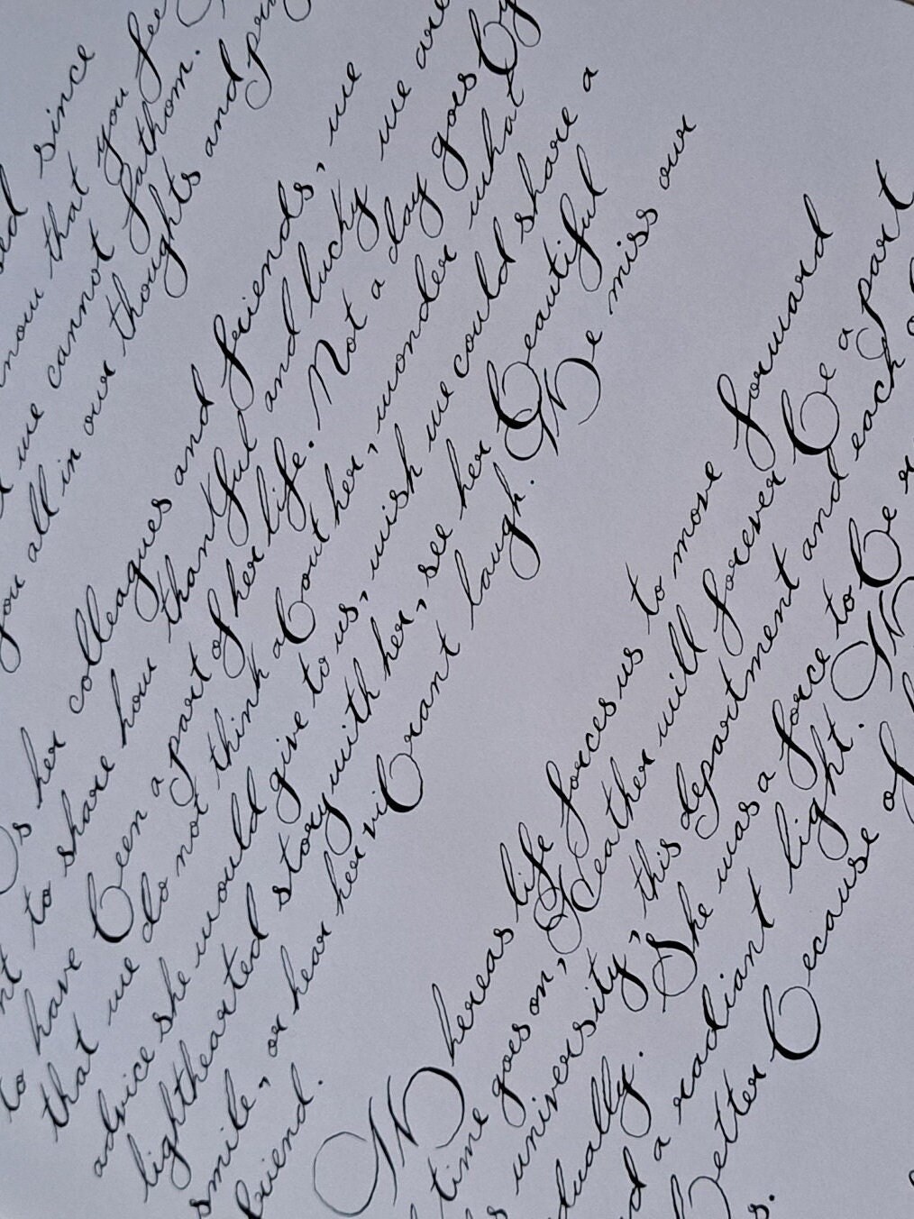 Handwritten Custom Calligraphy Letter Unique Personalized Vintage Card ...