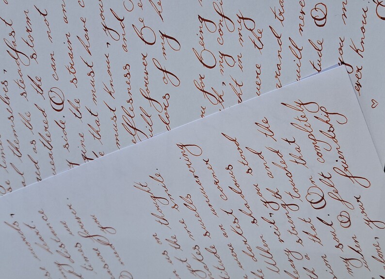 Handwritten Custom Calligraphy Letter Unique Personalized Vintage Card ...