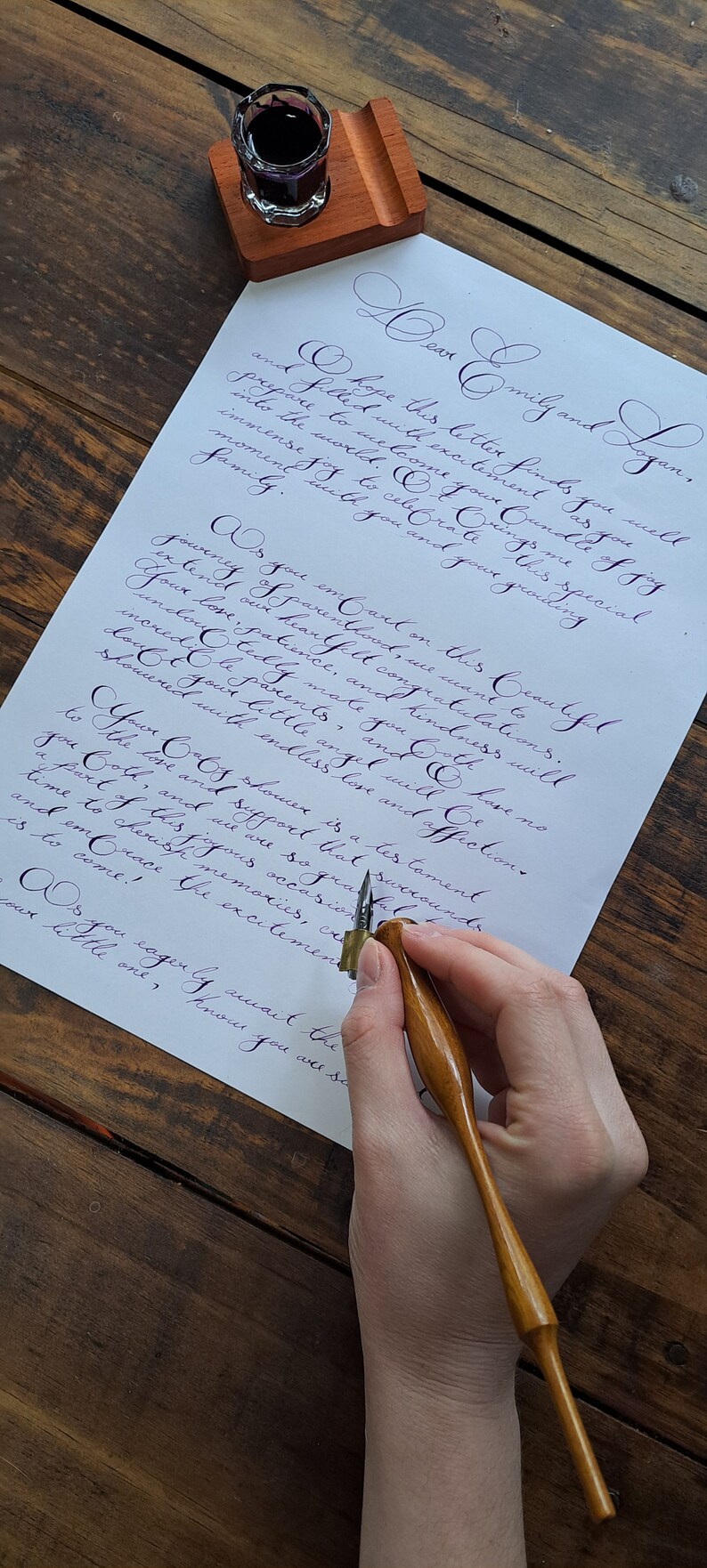 Handwritten Custom Calligraphy Letter Unique Personalized Vintage Card ...