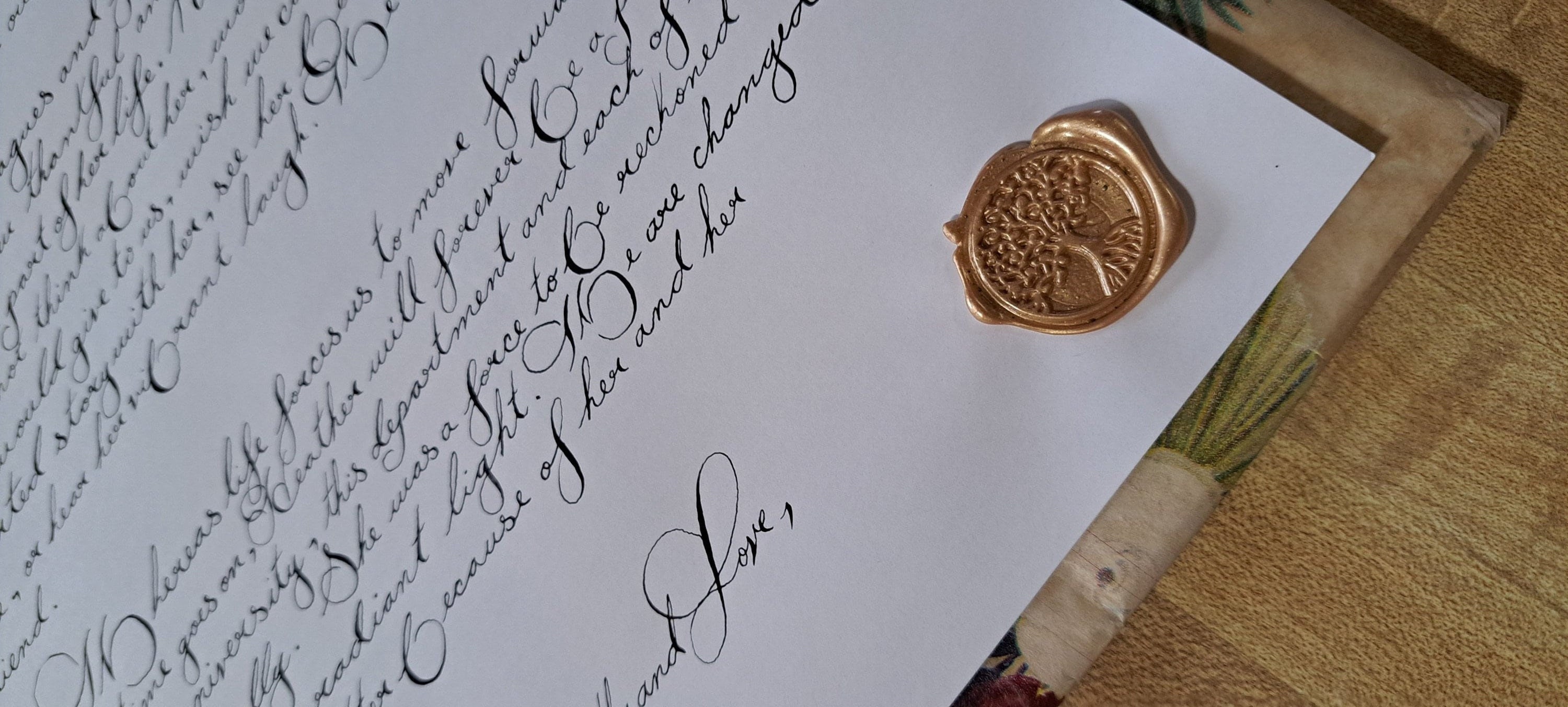 Handwritten Custom Calligraphy Letter Unique Personalized Vintage Card ...