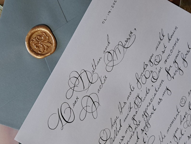 Handwritten Custom Thank You Calligraphy Letter Unique Personalized ...