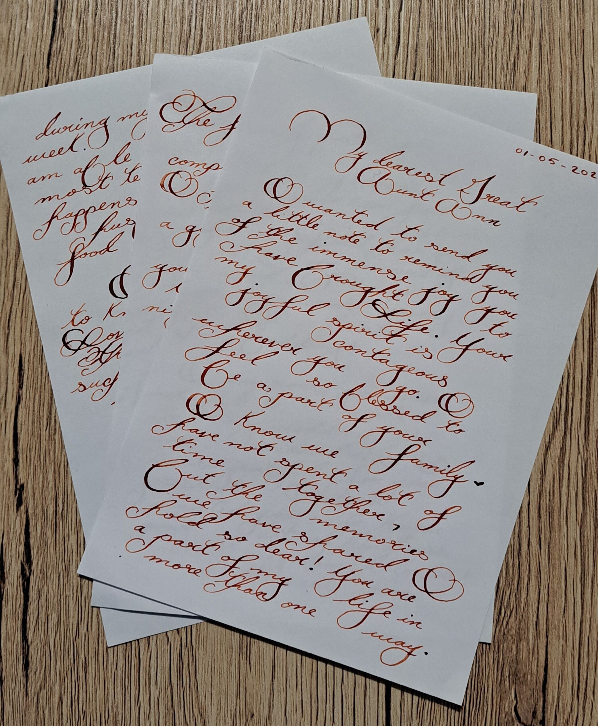 Handwritten Custom Calligraphy Letter Unique Personalized Vintage Card ...