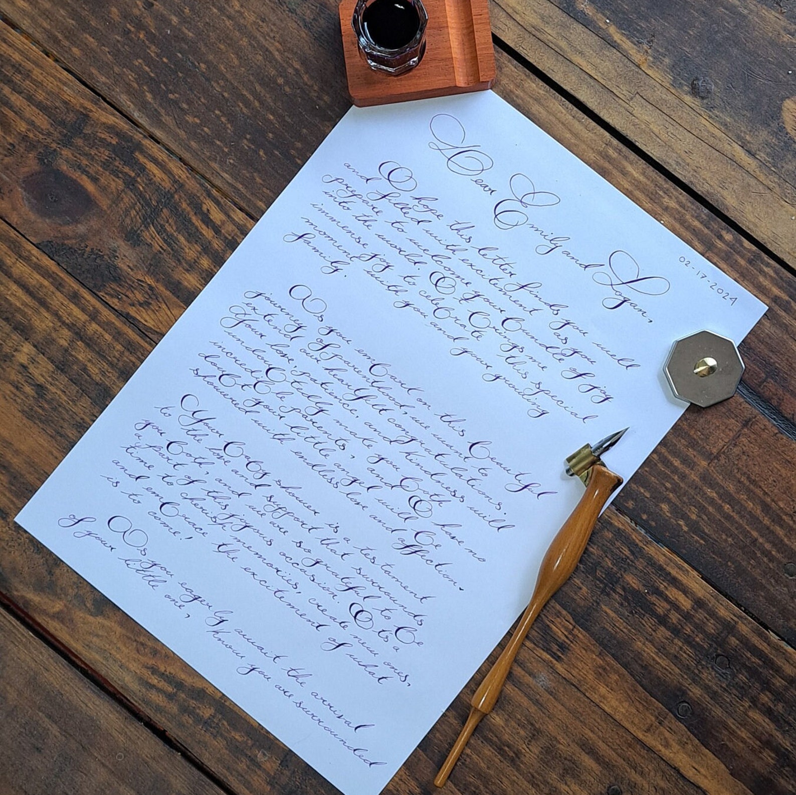 Handwritten Custom Calligraphy Letter Unique Personalized Vintage Card ...