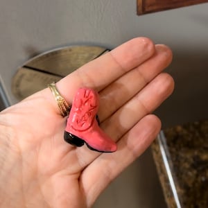 Pink Cowboy Boot Clay Magnet - Etsy