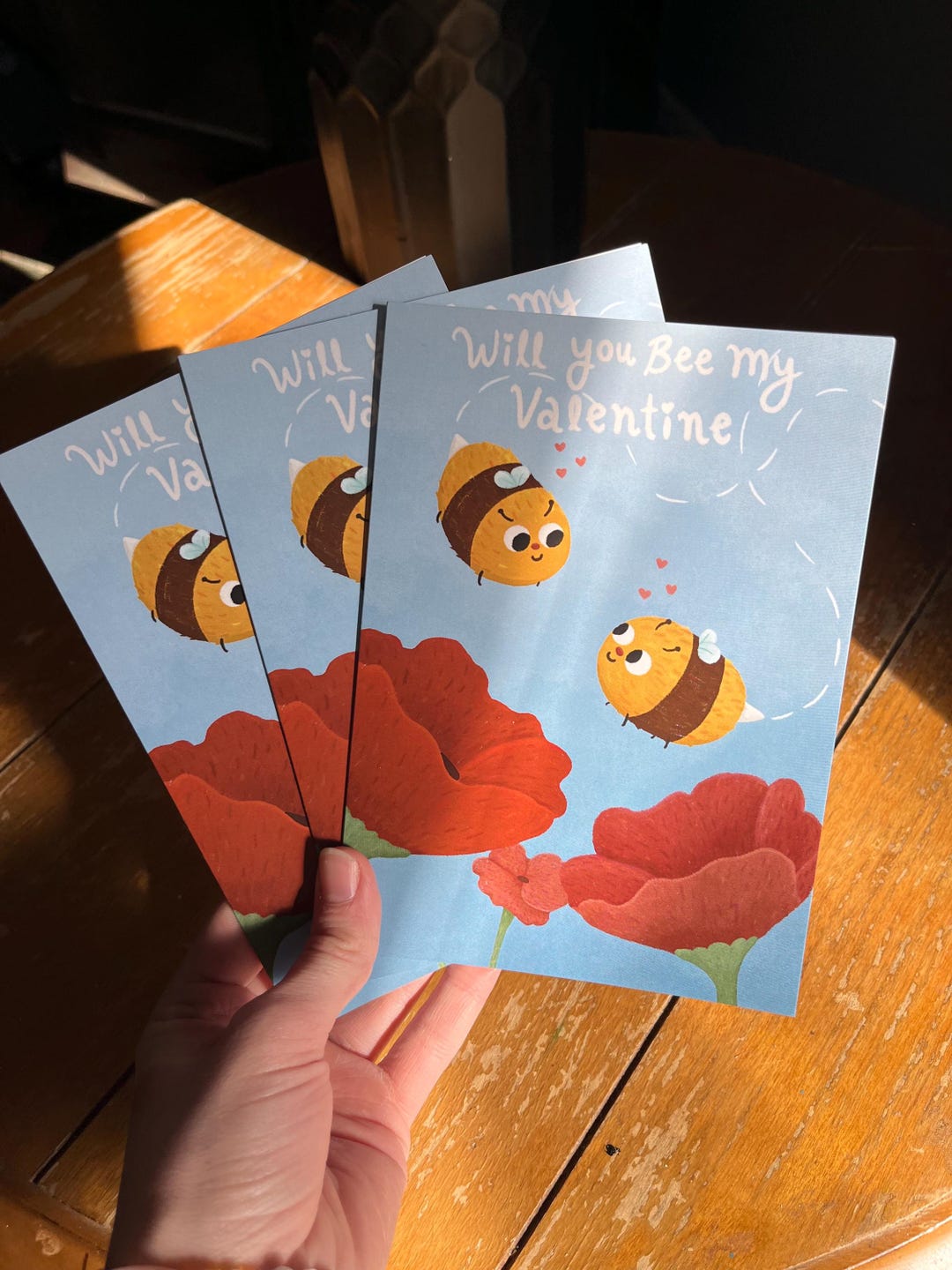 Bee Valentine's Day Card | 5x7 Satin Finish - Etsy
