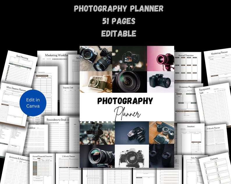 Photographer Planner| Photography Planner| Photographer Template ...
