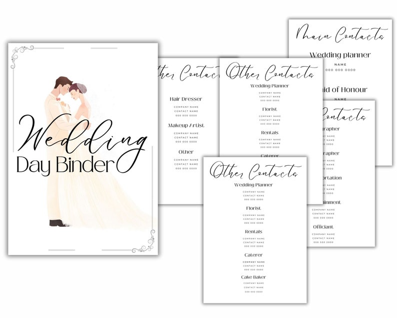 Editable Wedding Day Binder Template: Printable Bridal Planner (digital ...