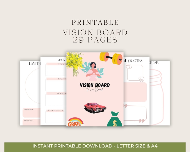 Vision Board Printable ,vision Board Planner,vision Board Kit, Vision ...