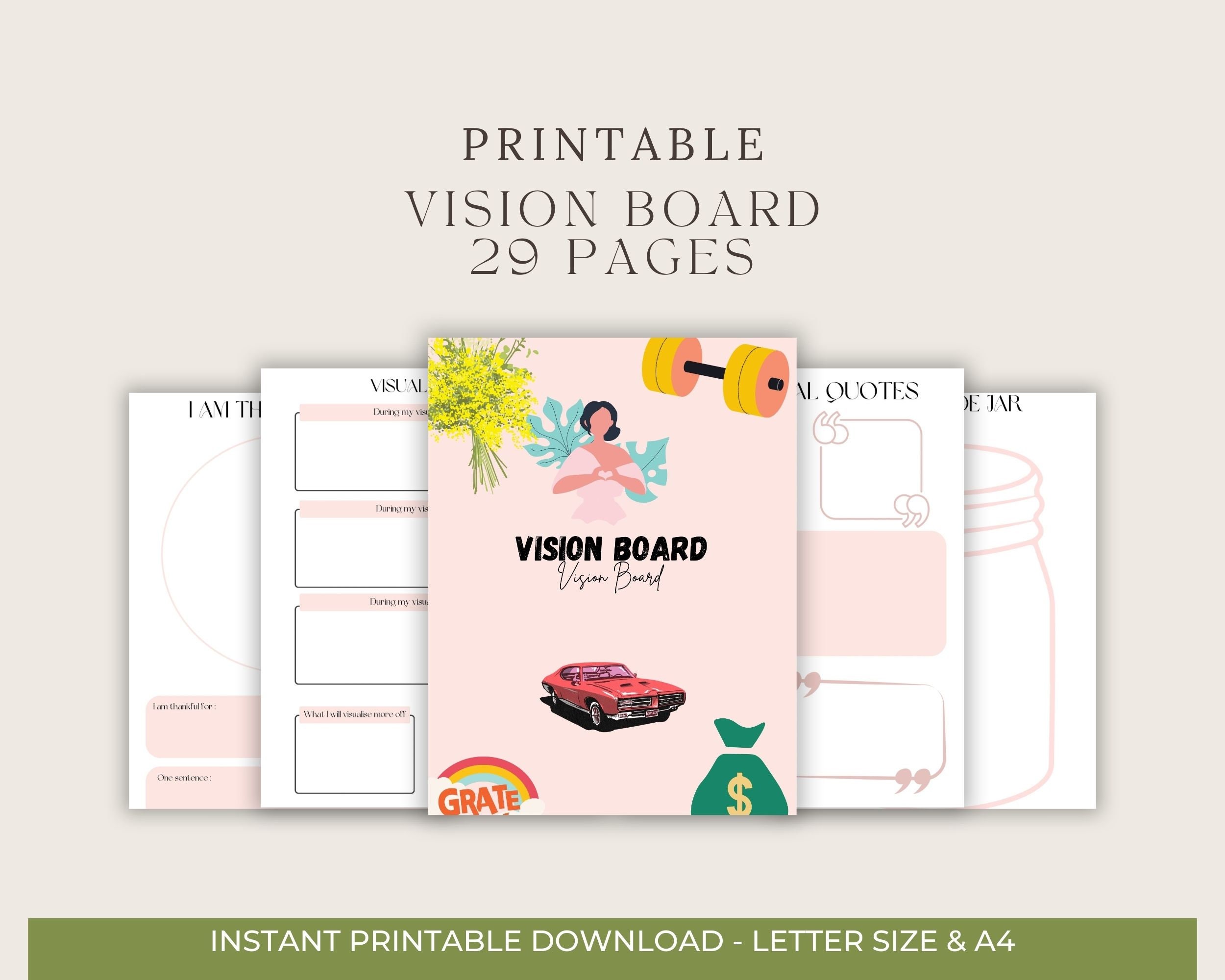 Vision Board Printable ,vision Board Planner,vision Board Kit, Vision ...