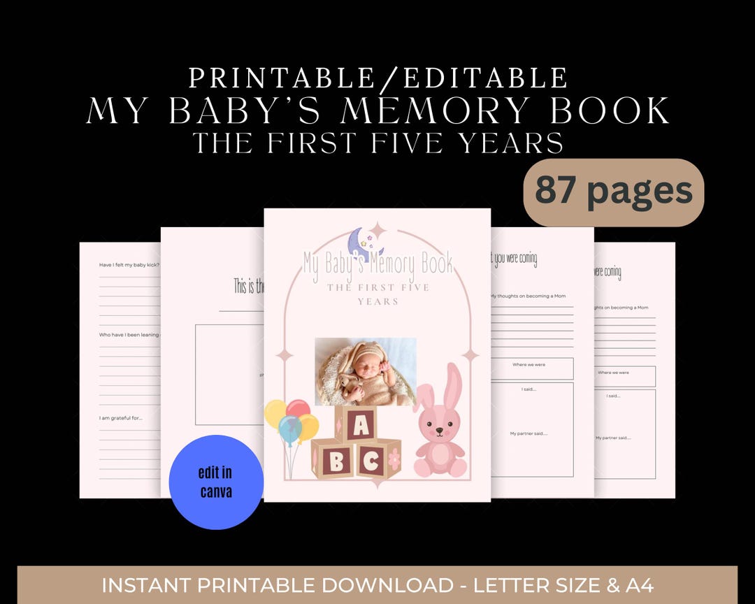 Baby's Memory Bookprintable Baby Memory Bookbaby Memory Journalfirst ...
