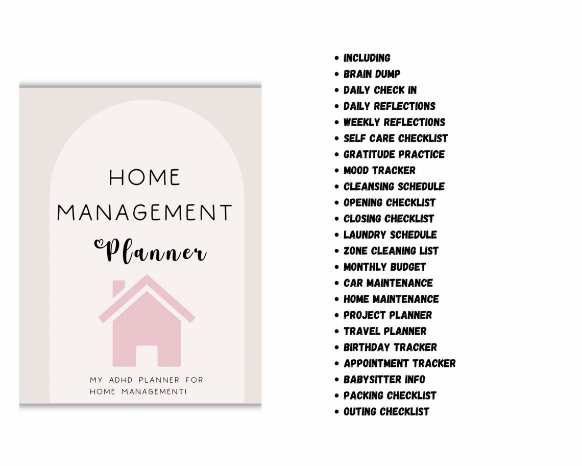 Home Management Planner, Home Management Binder,household Planner,adhd ...
