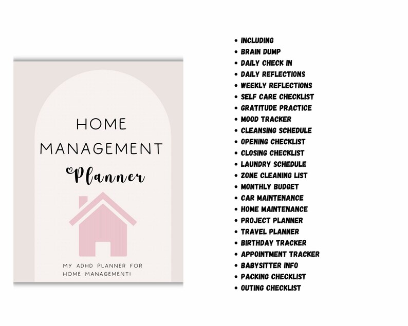 Home Management Planner, Home Management Binder,household Planner,adhd ...