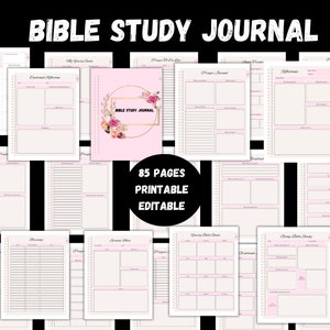Bible Study Journal,prayer Journal, Editable Bible Study Planner,faith ...
