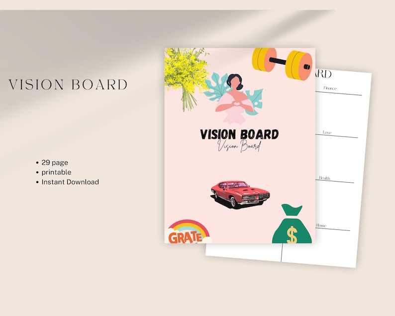 Vision Board Printable ,vision Board Planner,vision Board Kit, Vision ...