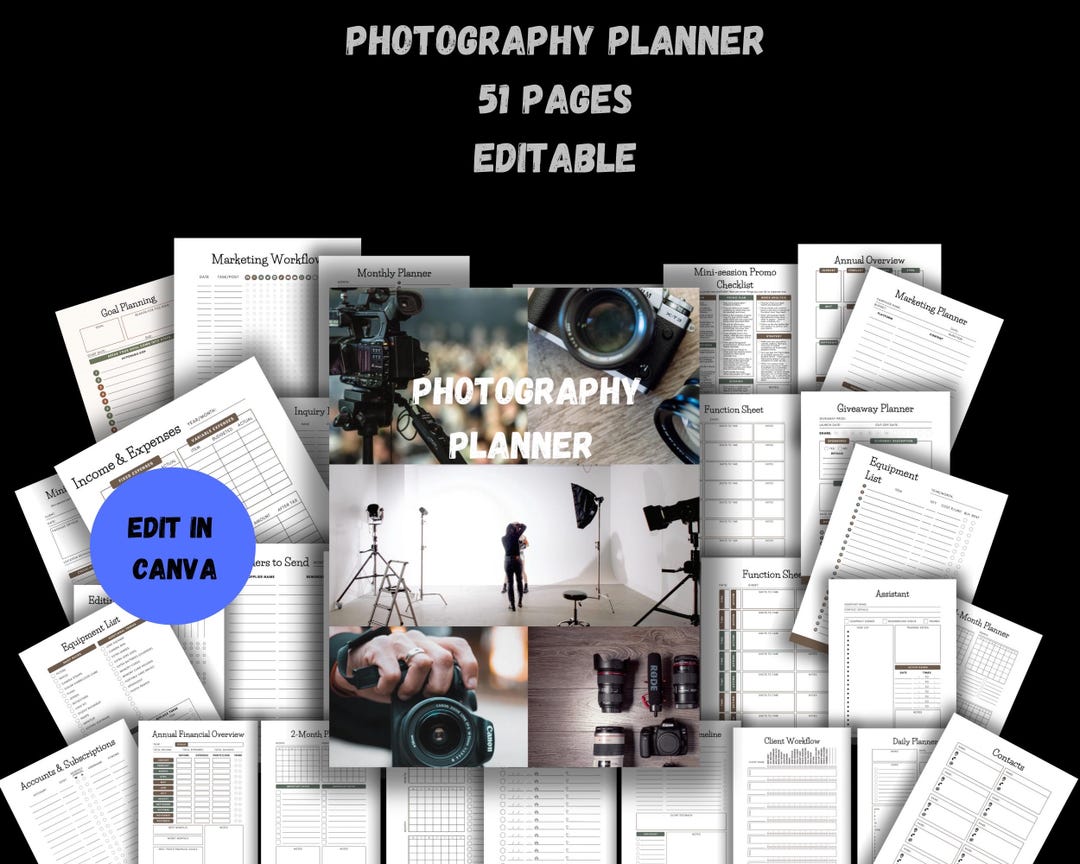 Photography Planner: Printable Photo Shoot Workflow (editable PDF) - Etsy