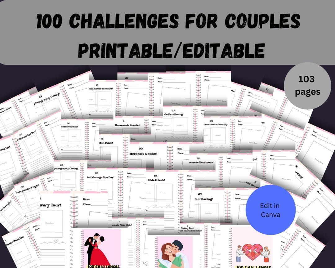 Paar-Challenges,100 Challenges für Paare,Spaß mit dem Partner,Date ...