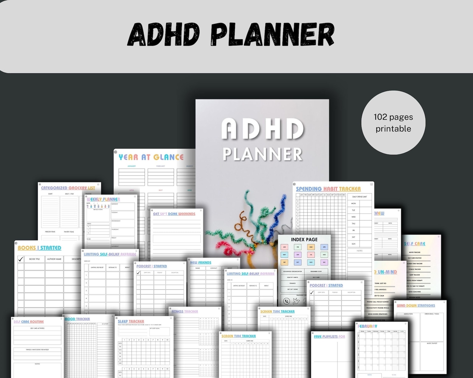 ADHD Planner Adult,adhd Planner,adhd Planner Printable,adhd Workbook ...