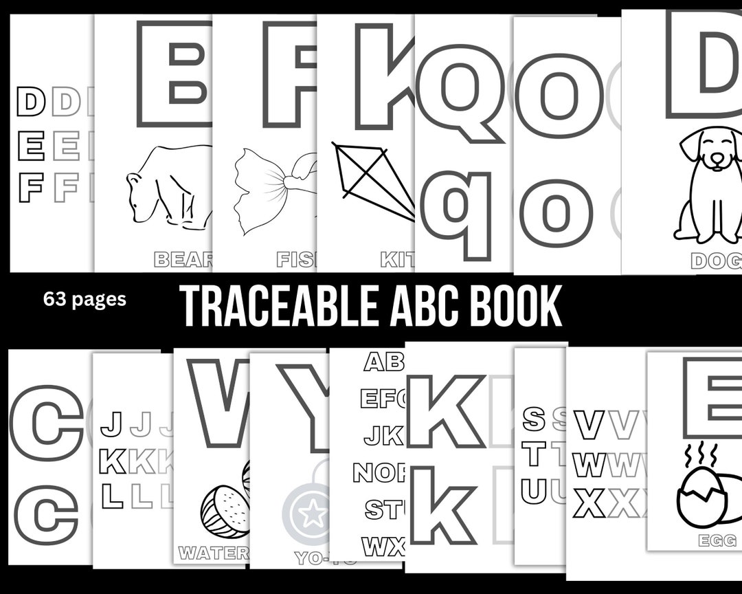 Printable ABC Tracing Book,tracing Printable,alphabet Tracing Book ...