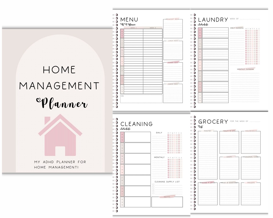 Home Management Planner, Home Management Binder,household Planner,adhd ...