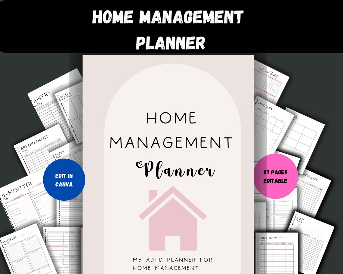 Home Management Planner, Home Management Binder,household Planner,adhd ...