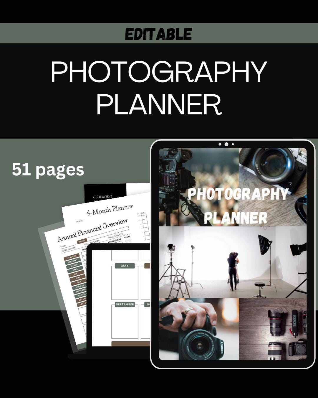 Photography Planner: Printable Photo Shoot Workflow (editable PDF) - Etsy