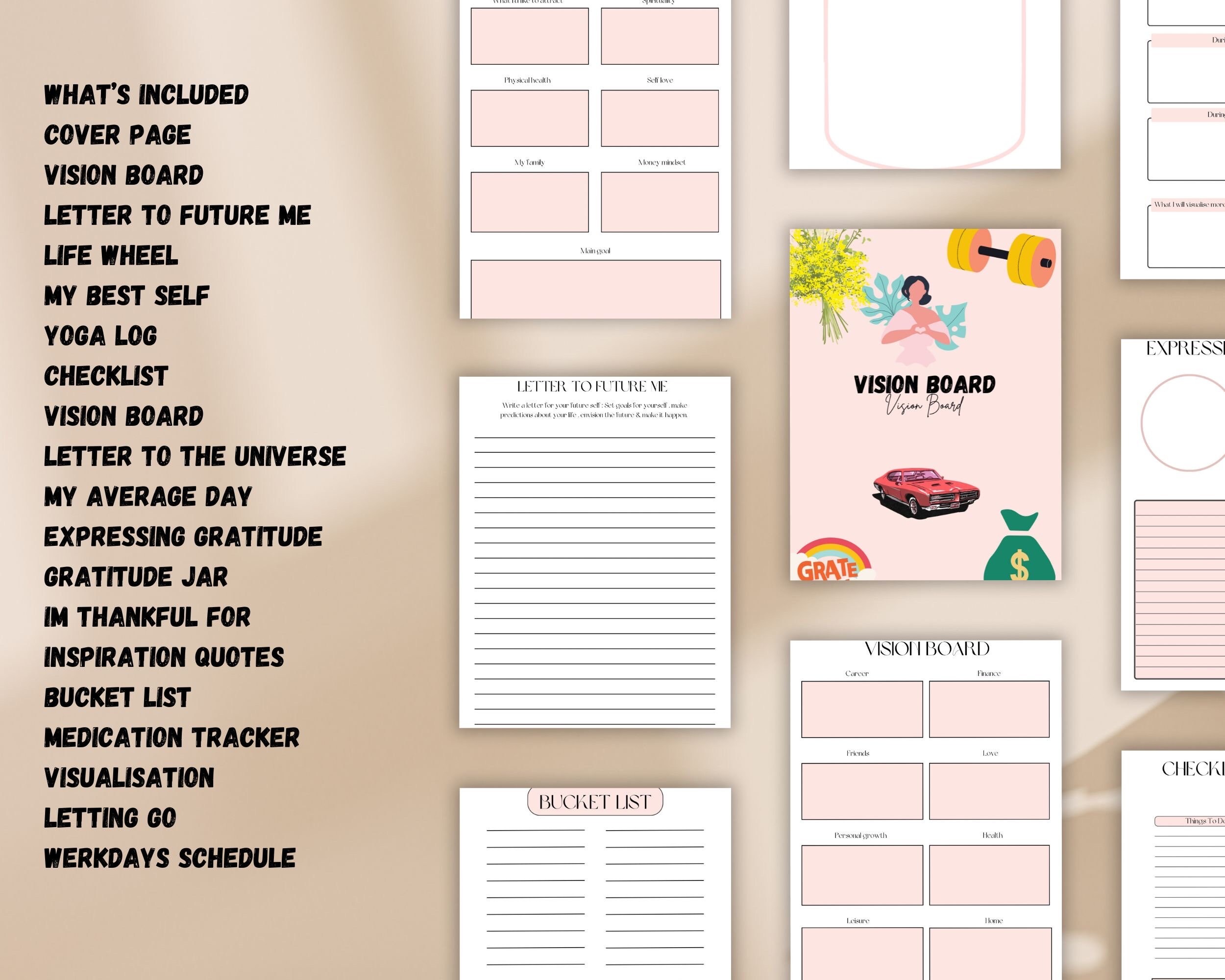 Vision Board ,vision Board Kit, Vision Board Editable,vision Board ...