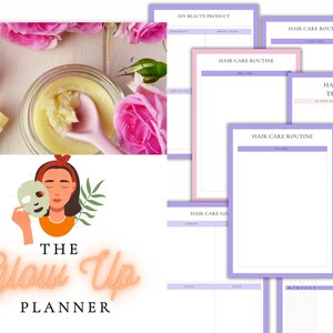 Glow up Planner, Printable Glow up Planner, Self Care Planner, Skincare ...