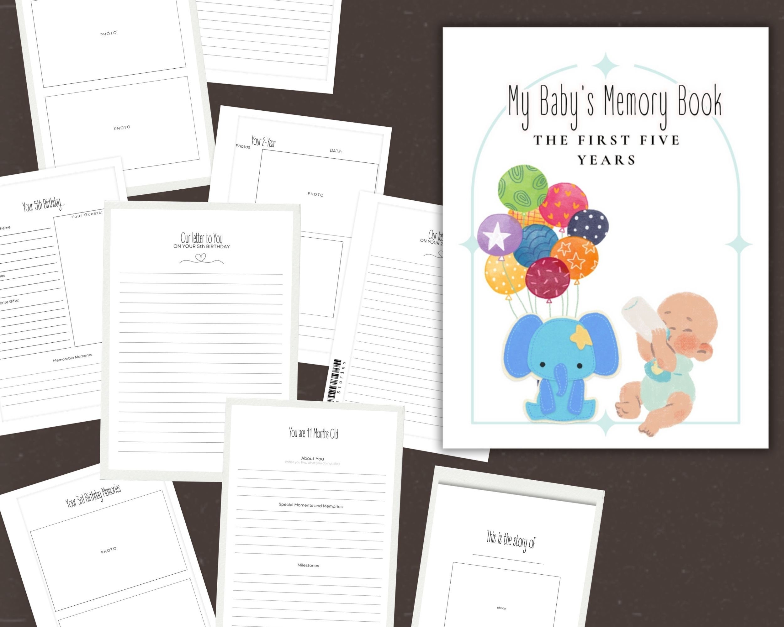Printable Baby Memory Book: First Five Years (PDF) - Etsy