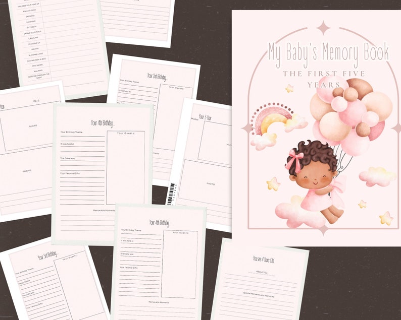 Baby's Memory Bookprintable Baby Memory Bookbaby Memory Journalfirst ...