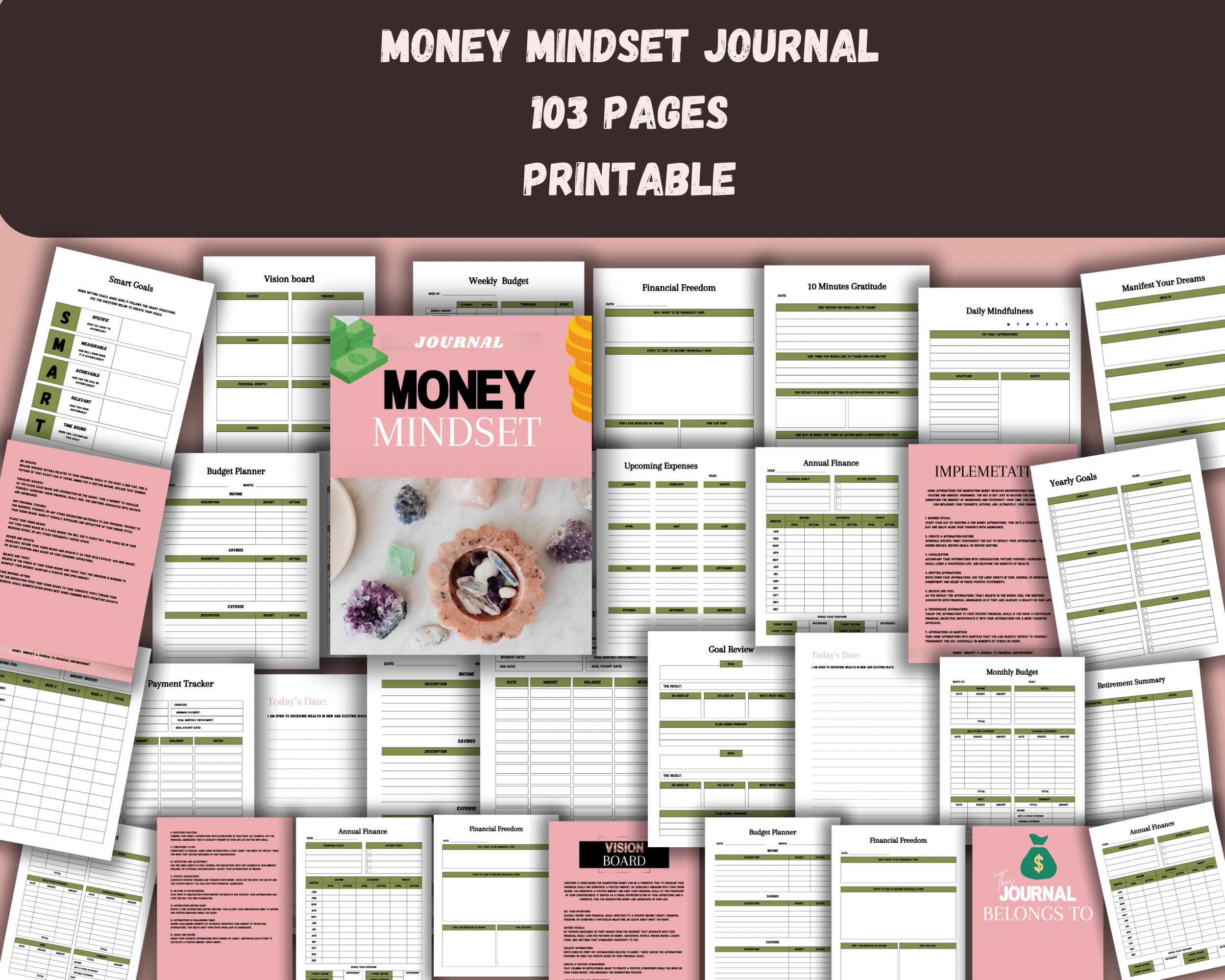 Money Mindset Journal Financial Abundance|printable|affirmation Journal ...