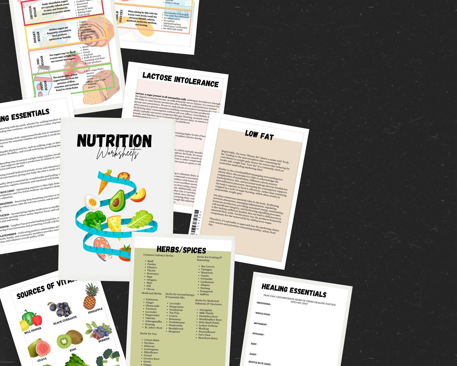 Nutrition Worksheet Printable,nutrition Guide,wellness Tools,healthy ...