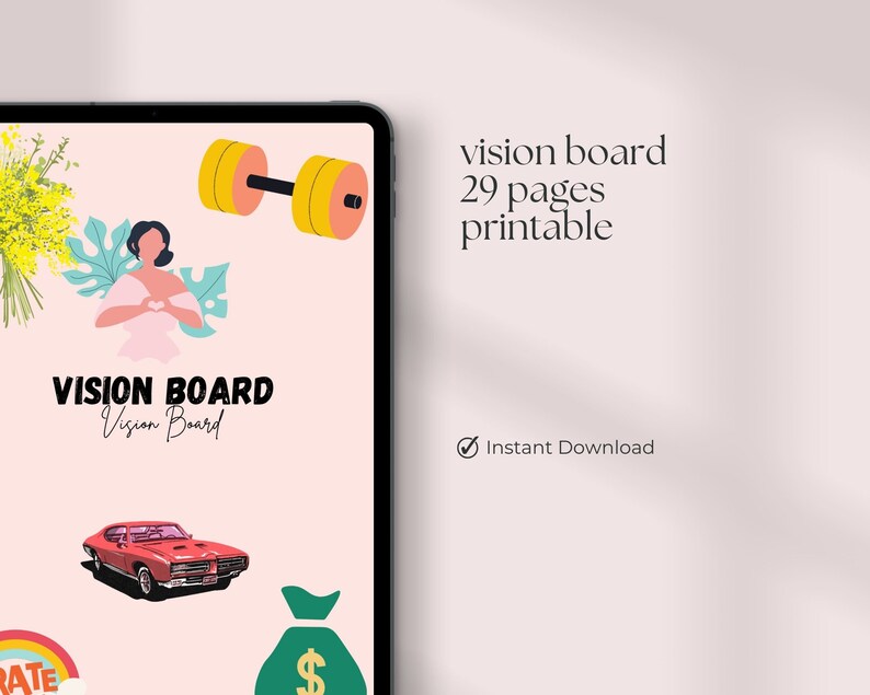 Printable Vision Board Kit: Editable Templates (digital Download) - Etsy
