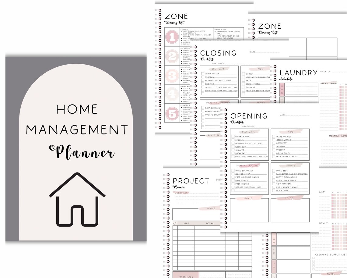 Home Management Planner, Home Management Binder,household Planner,adhd ...