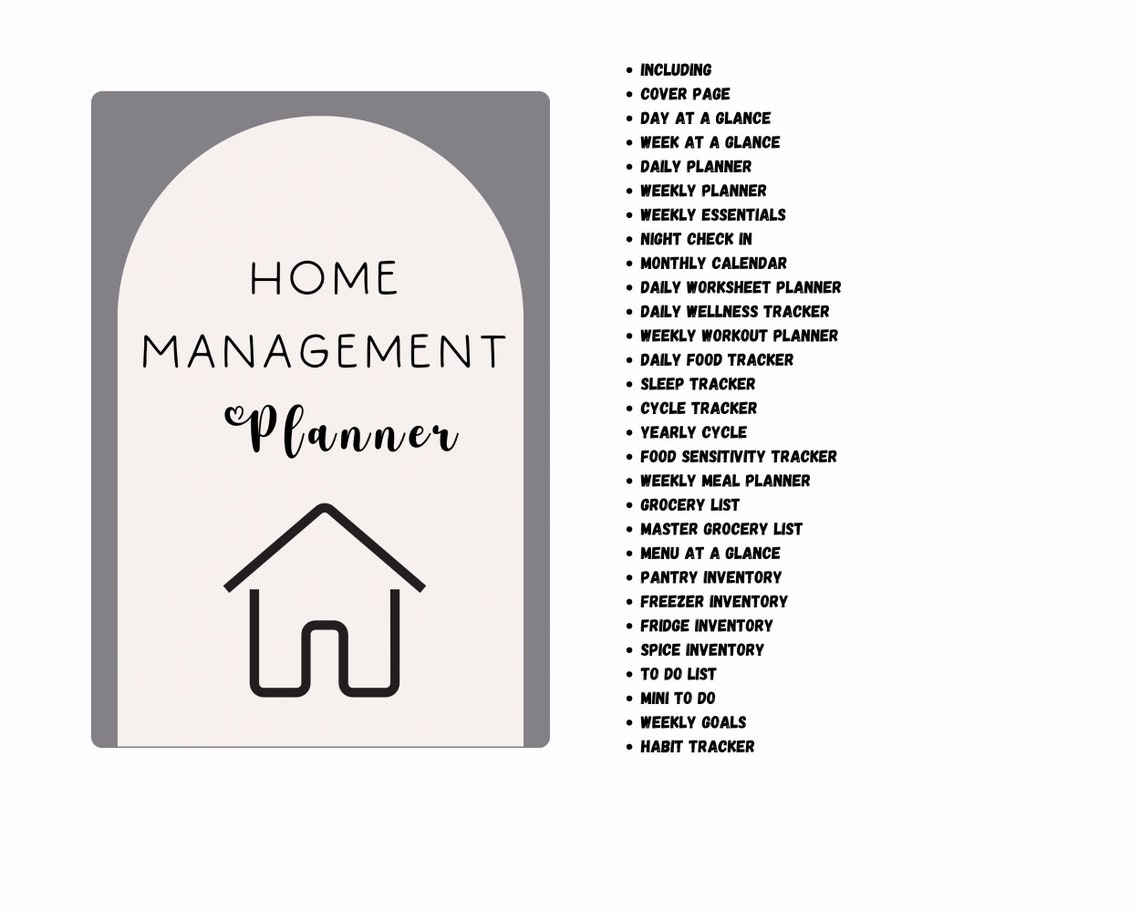 Home Management Planner, Home Management Binder,household Planner,adhd ...