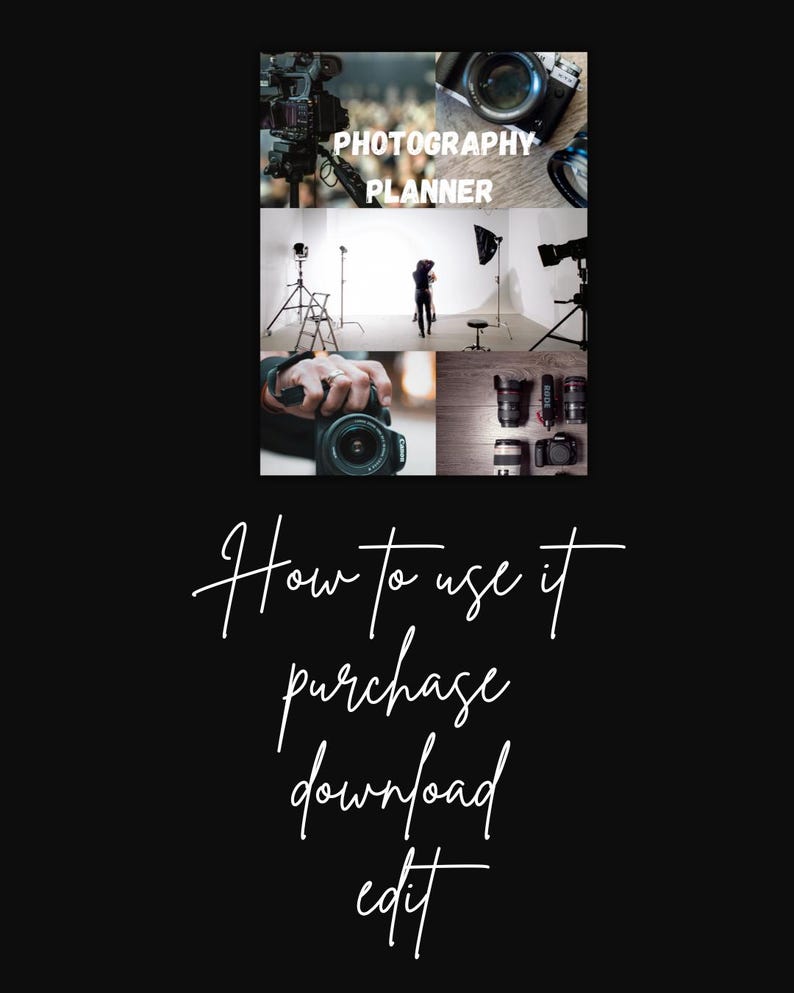 Photography Planner: Printable Photo Shoot Workflow (editable PDF ...