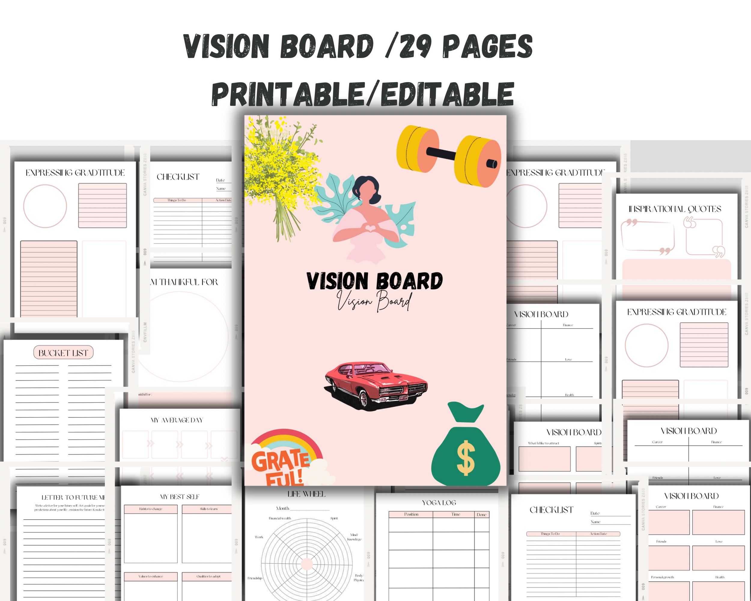 Vision Board ,vision Board Kit, Vision Board Editable,vision Board ...