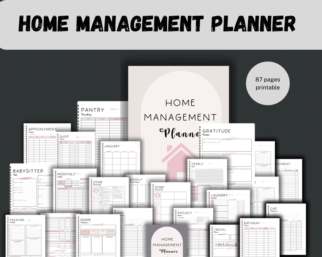 Home Management Planner, Home Management Binder,household Planner,adhd ...