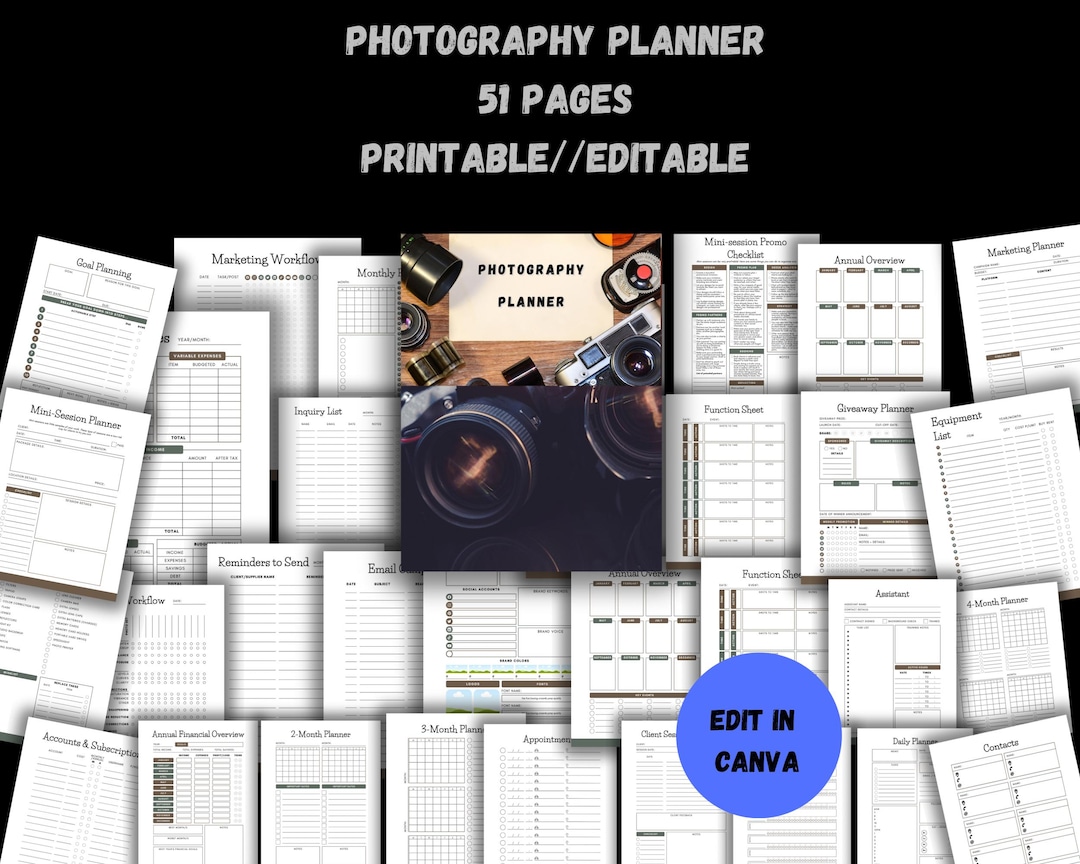 Photographer Planner Photography Planner Photographer ...