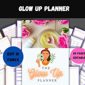 Glow up Planner, Printable Glow up Planner, Self Care Planner, Skincare ...