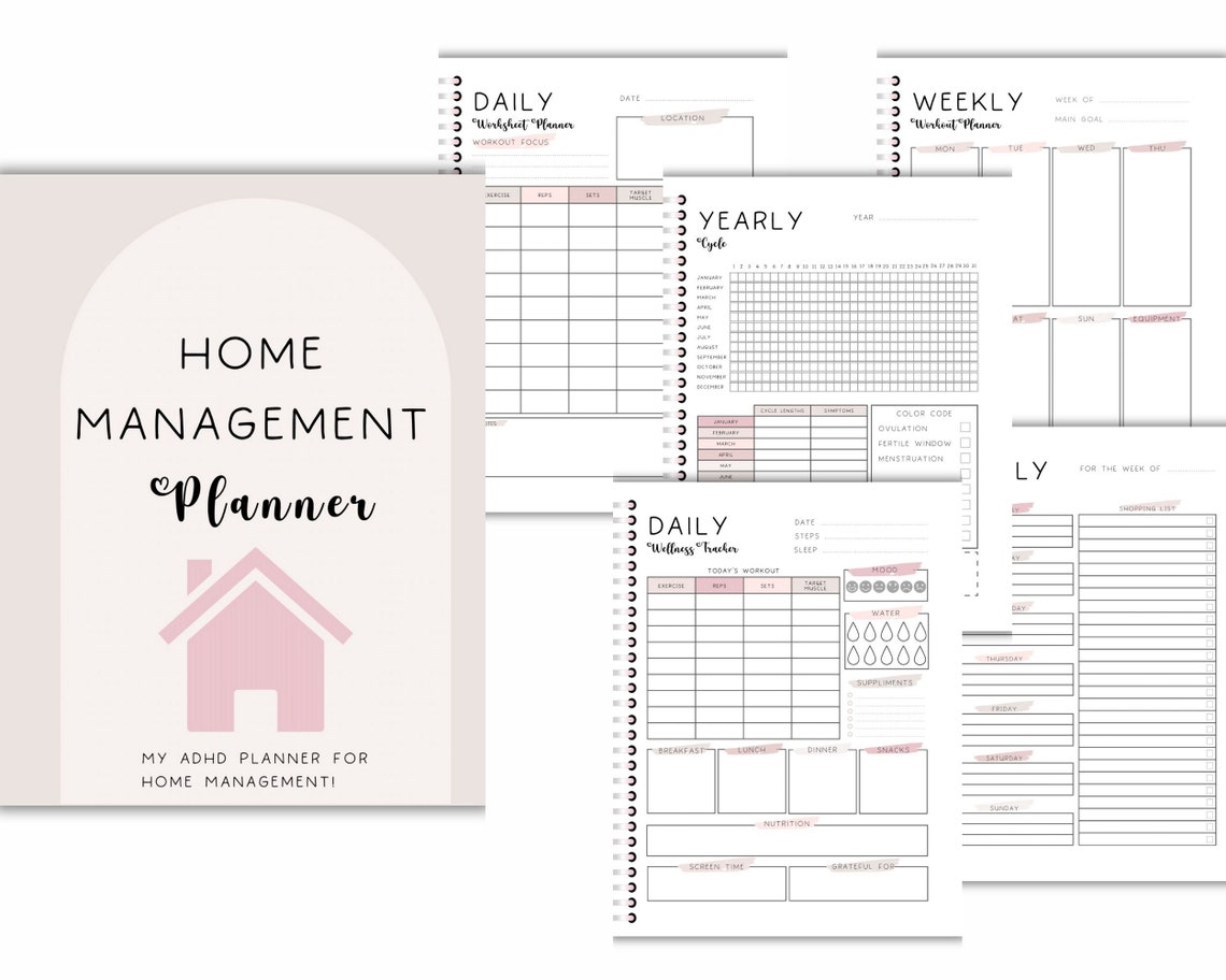 Home Management Planner, Home Management Binder,household Planner,adhd ...
