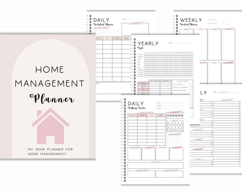 Home Management Planner, Home Management Binder,household Planner,adhd ...