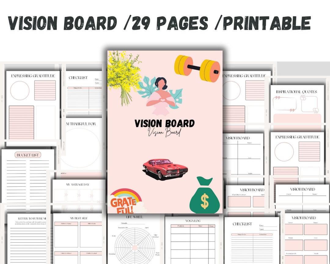 Vision Board ,vision Board Kit, Vision Board Workbook,goal Setting ...