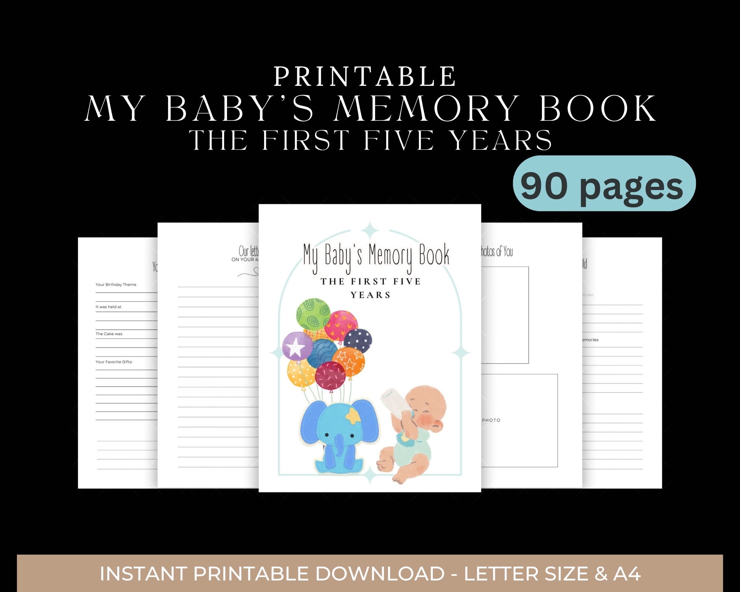 Printable Baby Memory Book: First Five Years (PDF) - Etsy